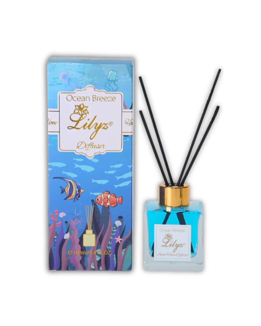 Lilyz Scented Reed Diffuser - Ocean Breeze 100ml - Home Fragrance ...