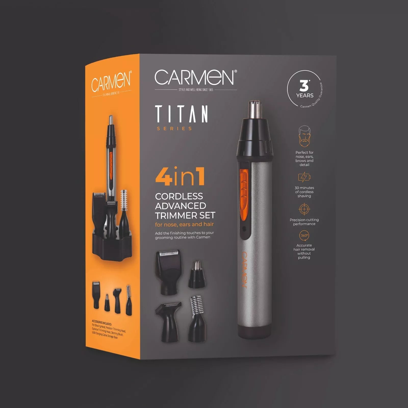 Carmen Titan 4-in-1 Cordless Advanced Trimmer Set - Men's Grooming ...