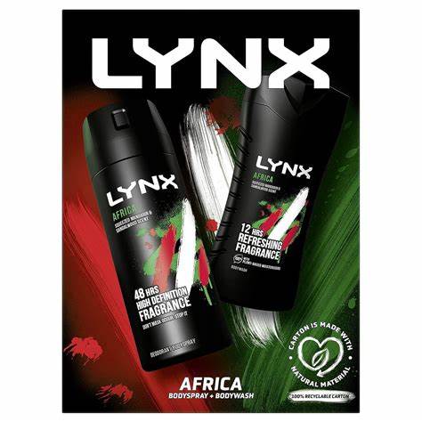 Lynx Africa Bodyspray and Bodywash Gift Set - Mandarin & Sandalwood ...