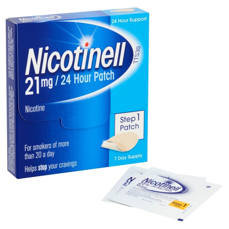 Nicotinell 21mg 24 Hour Nicotine Patch Step 1 - Nicotine Replacement ...